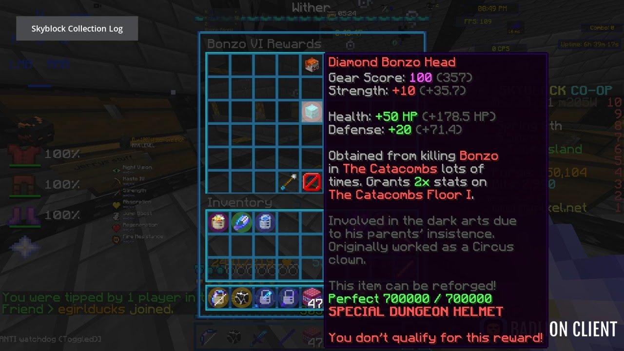diamond bonzo head grind (hypixel skyblock) - YouTube