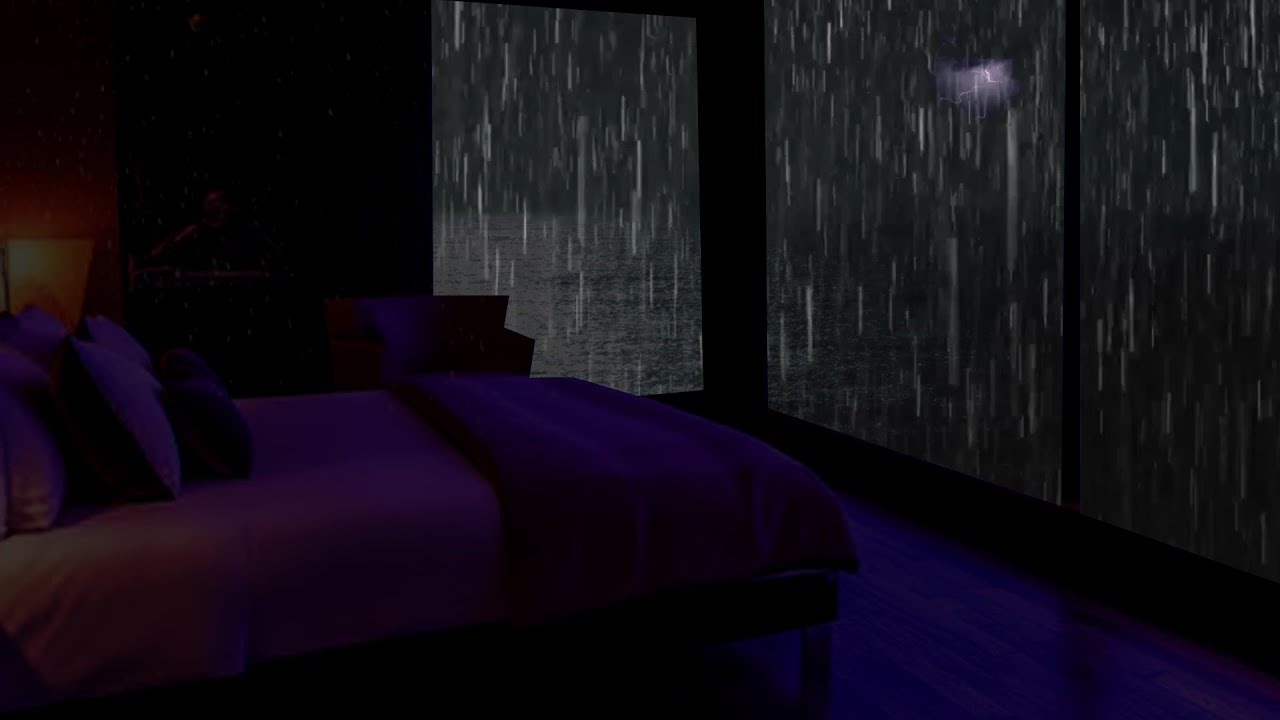 Weekend Rain - Rain Sounds in Cozy Bedroom - Sleep During the Day Off ...