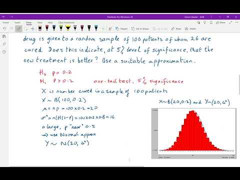 S2 7.3a Hypothesis tests - Normal approximation to a Binomial - YouTube