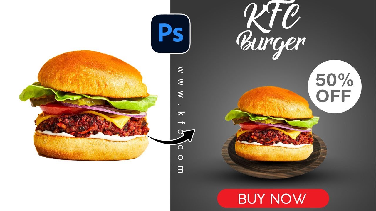 Creative product manipulation of burger | Photoshop tutorial # ...