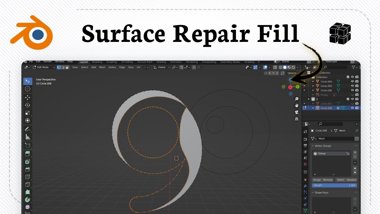 How to fill holes in Blender (Mesh Close Repair) - YouTube