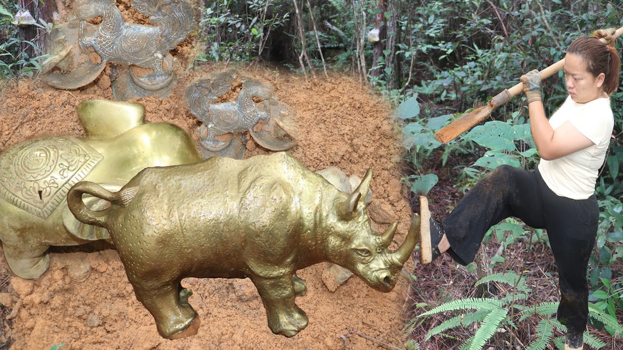 These gold treasures may be near the city. (Treasure buried underground ...