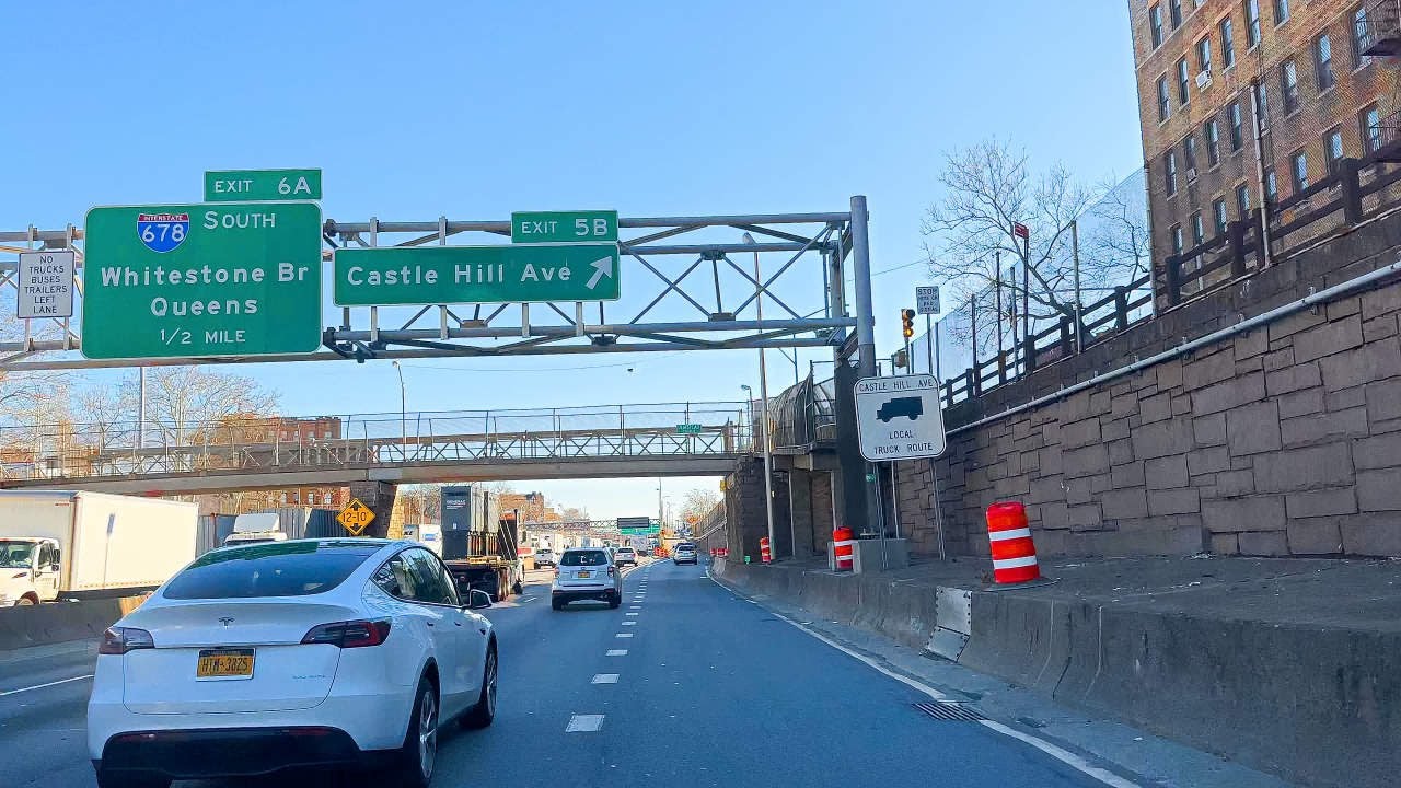 Driving in "HEAVY TRAFFIC" CROSS BRONX EXPRESSWAY | From EXIT 5B TO ...