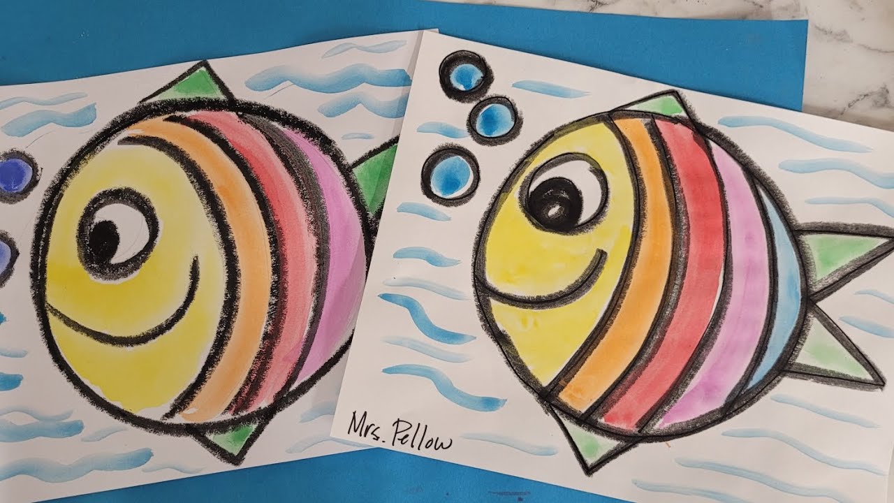 How to paint a big bold fish @artmakeslifemeri - YouTube