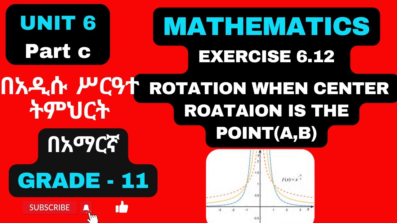 MATHS GRADE 11 UNIT 6 / EXERCISE 6.12 ROTATION WHEN CENTER ROTATION IS ...