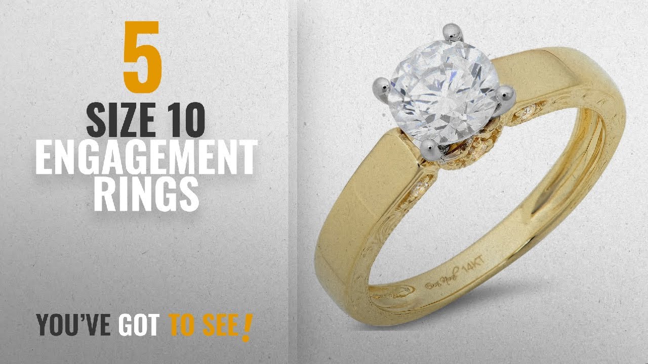 10 Best Size 10 Engagement Rings: 1.9 Ct Round Cut Promise Bridal ...