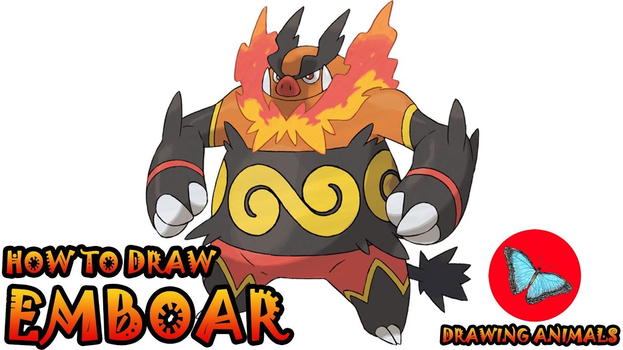 How To Draw Emboar Pokemon | Drawing Animals - YouTube
