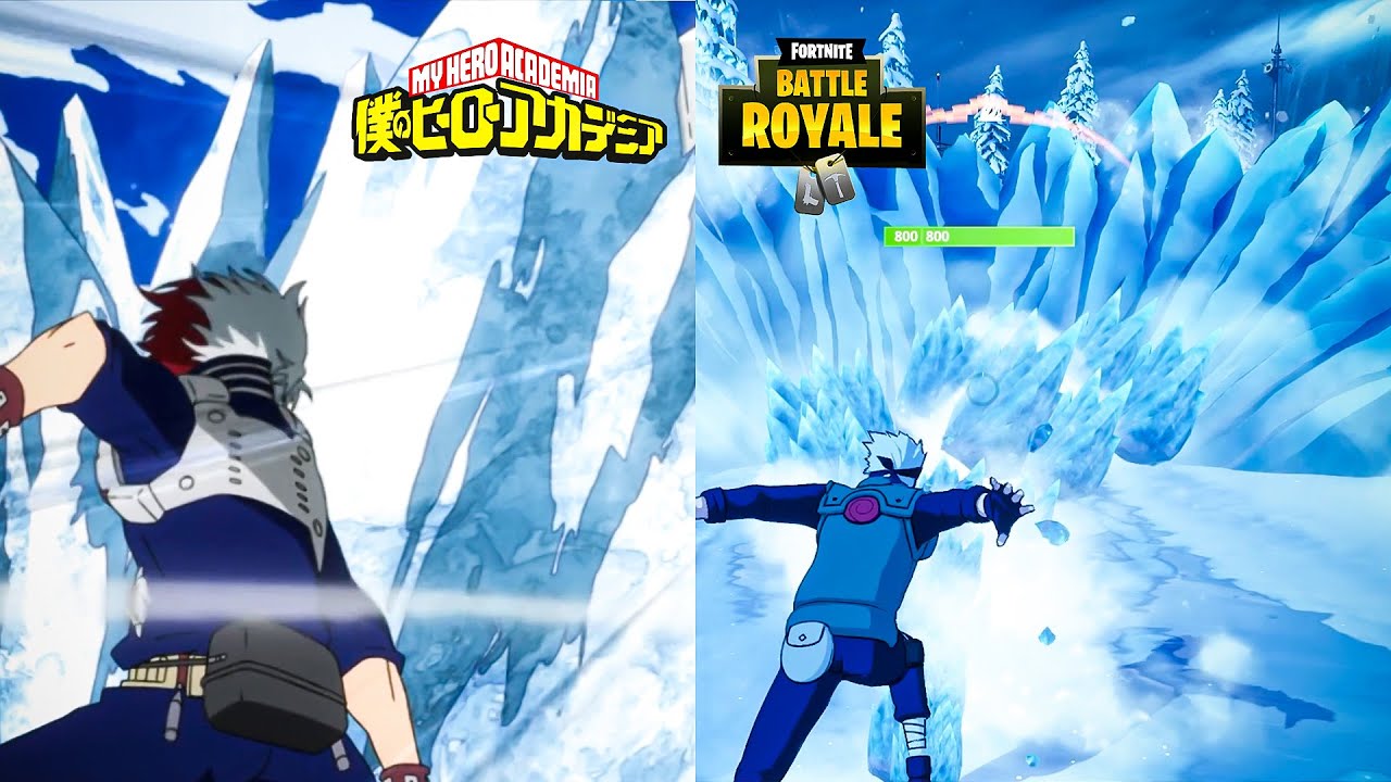 Todoroki's Ice Wall in Fortnite Vs My Hero Academia - YouTube