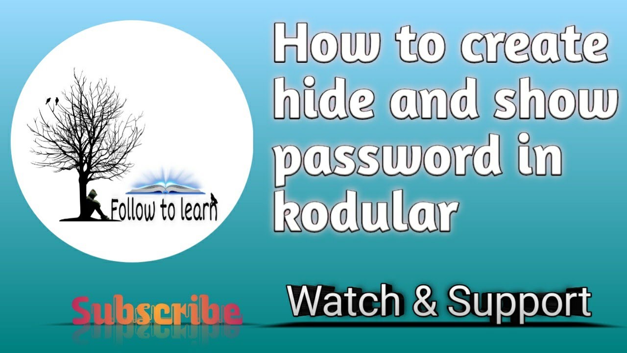 How to create hide and show password in kodular || create app without ...