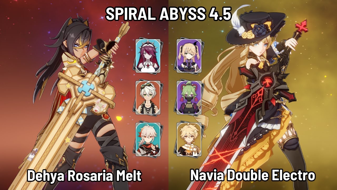 C1 Dehya Rosaria Melt | C0 Navia Double Electro | Spiral Abyss 4.5 ...