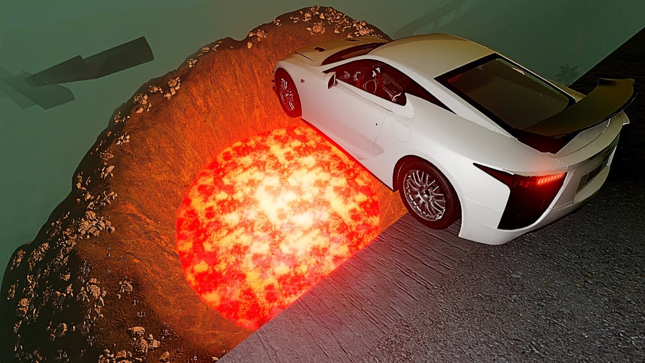 Broken Bridge Over Active Volcano - BeamNG.drive - YouTube