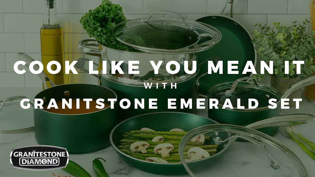 Cook All Your Tasty Recipes With The Granitestone Emerald Green Set ...
