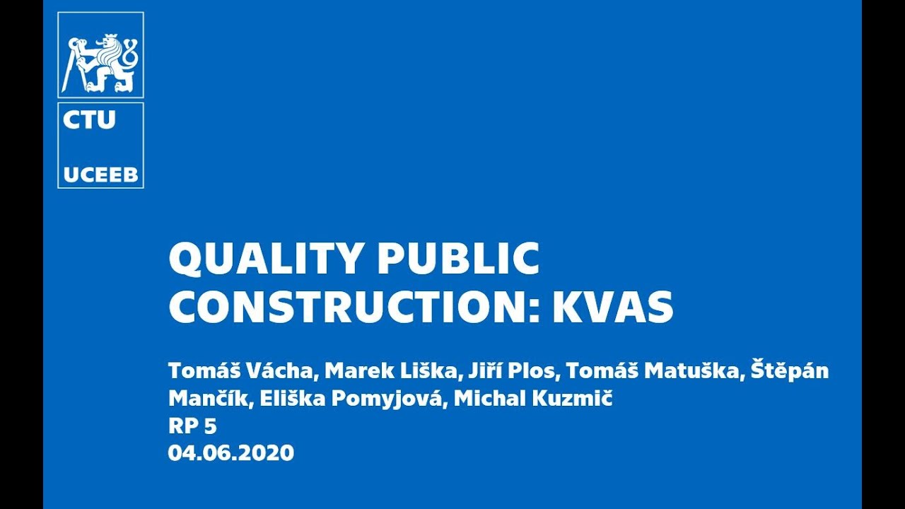 23 Tomas Vacha - Quality Public Construction: KVAS - YouTube