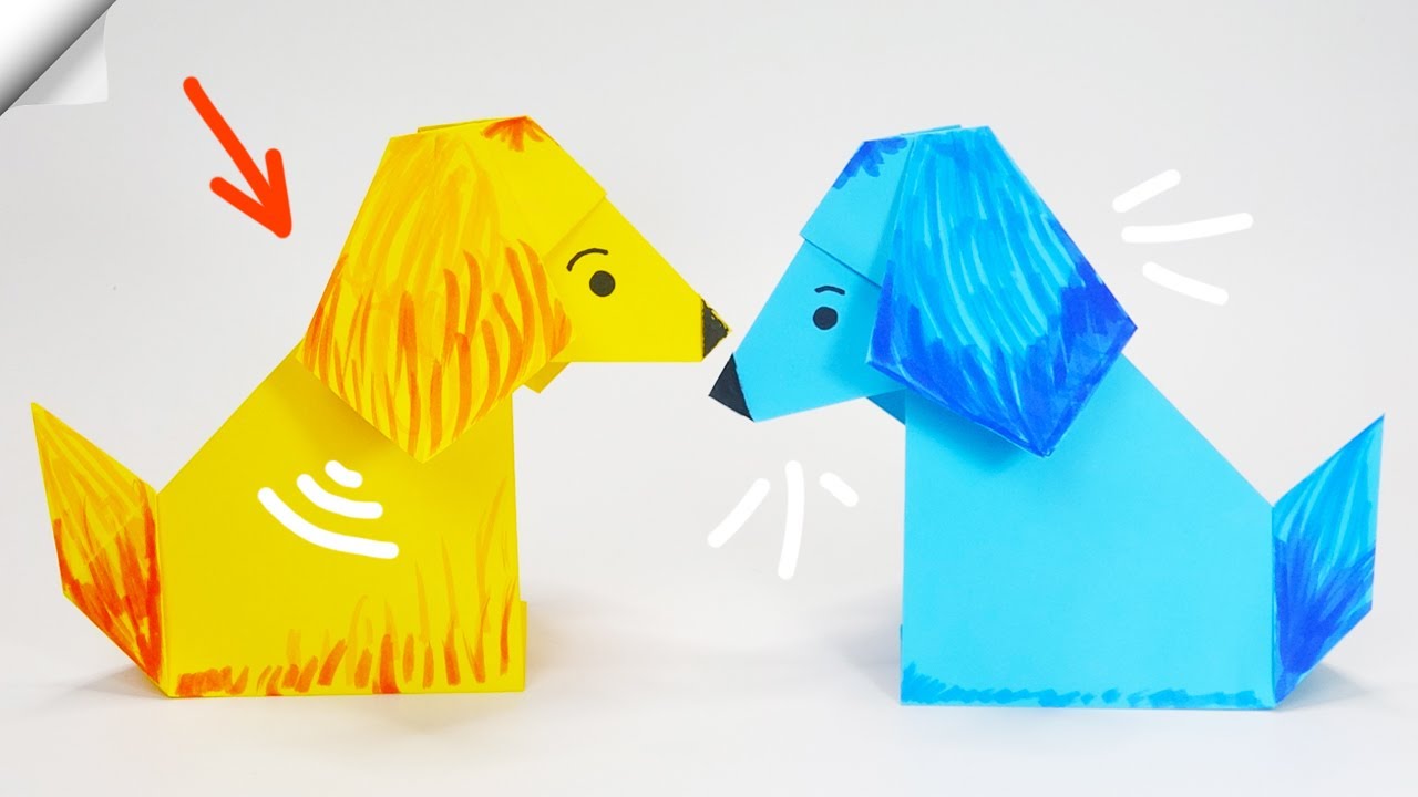 DOG shakes its head! Origami DOG easy - YouTube