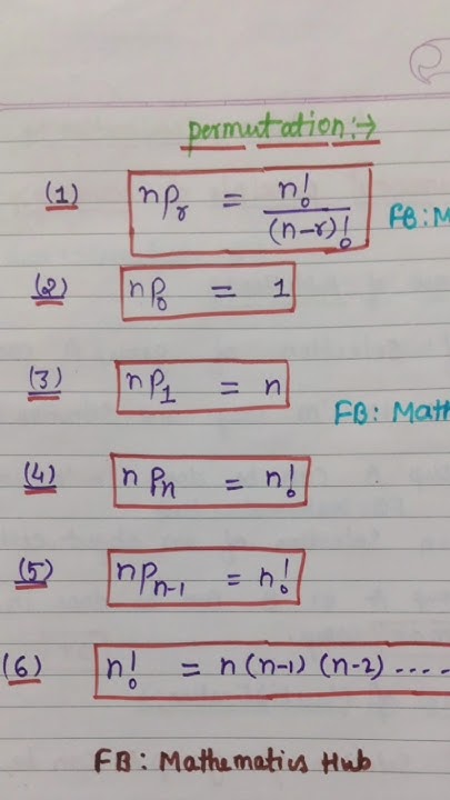 Permutation formula - YouTube