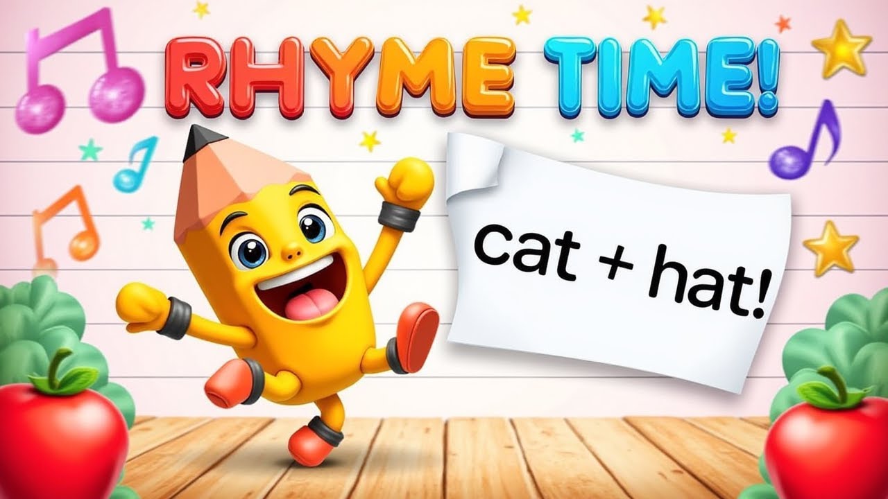 "Rhyme Time Fun! 🎤 | A Playful Rhyming Words Song for Kids" - YouTube