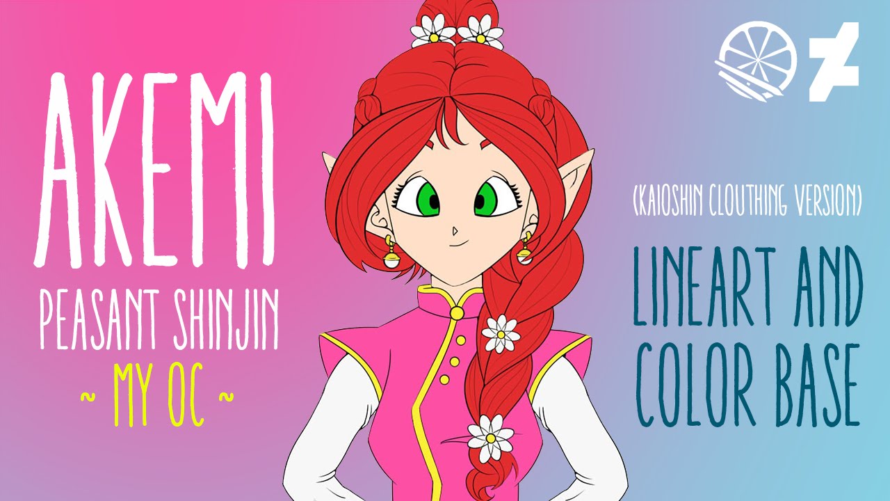 Speed lineart and color base - My OC: Akemi Shinjin - YouTube