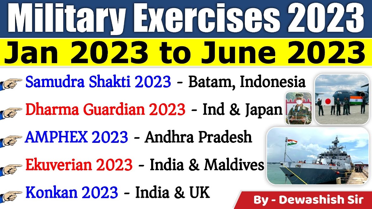 Military Exercises 2023 | Jan 2023 to June 2023 | प्रमुख युद्ध अभ्यास ...
