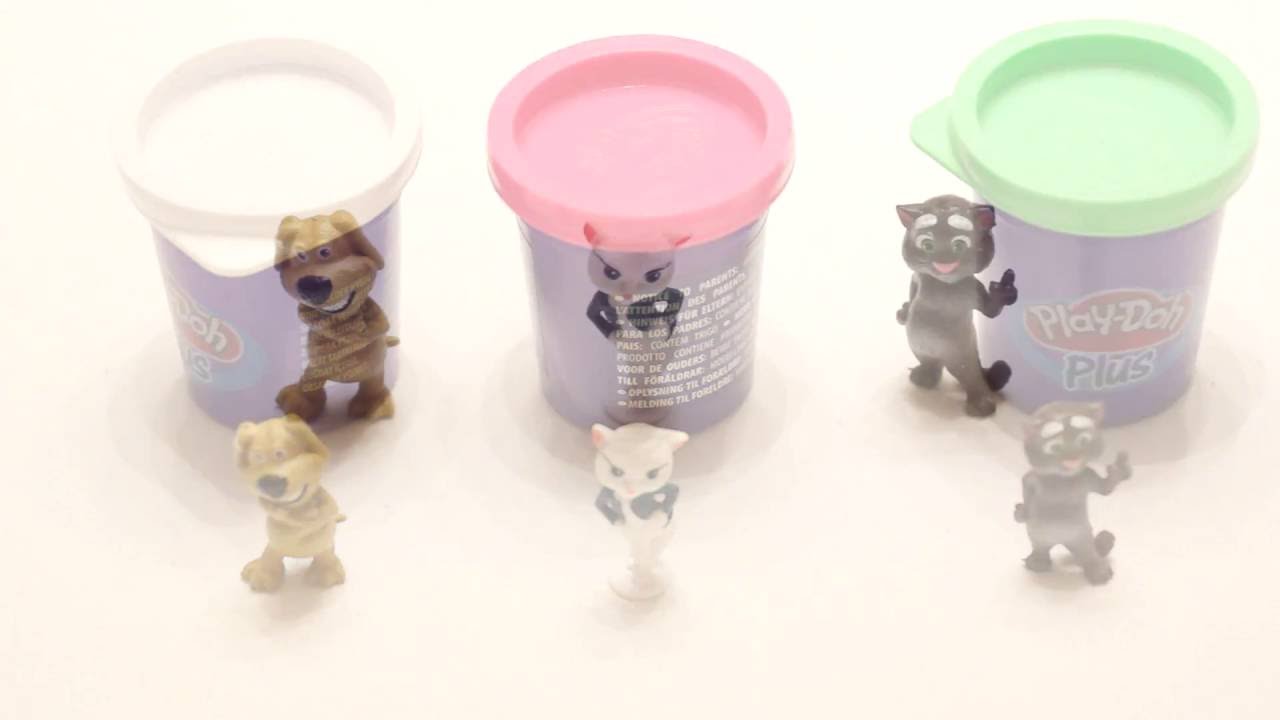 Talking Tom and friends Play doh Surprise eggs with eyes - YouTube