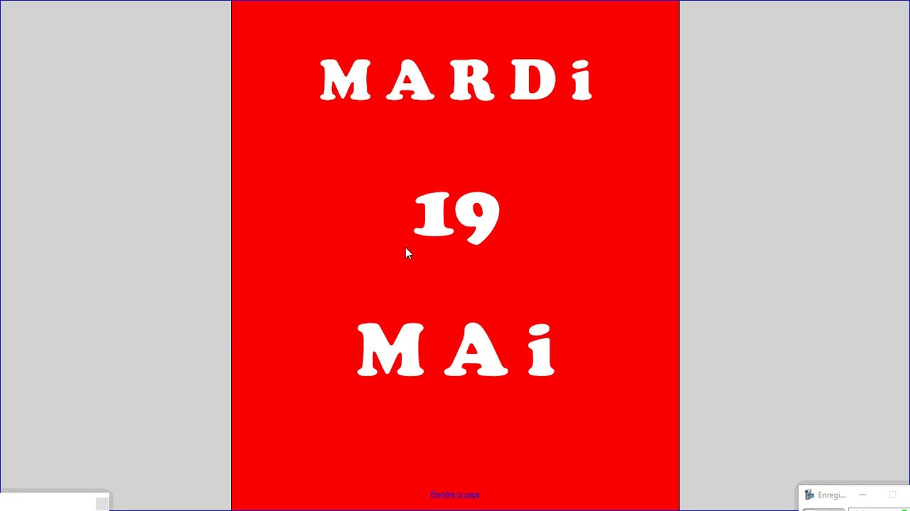 Calendrier Mardi 19 Mai - YouTube