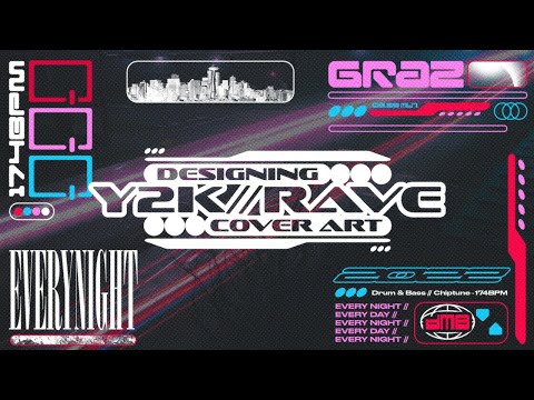 Designing Y2K / Rave Cover Art (Illustrator, Photoshop) - YouTube