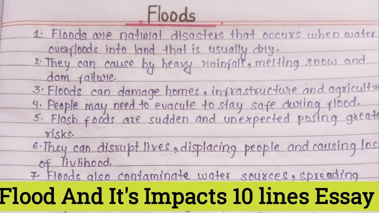 Flood & Its Impacts Essay | Flood 10 Lines Essay | Effects Of Flood ...