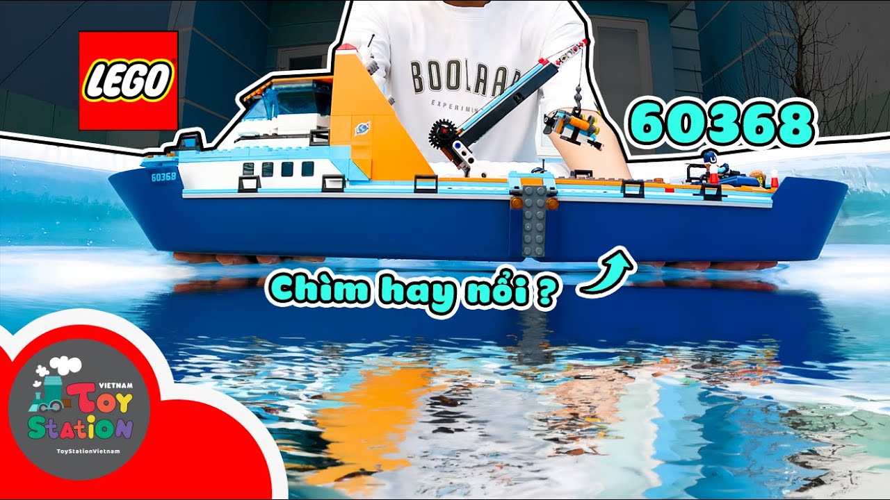 Chìm hay nổi? khi thả tàu Lego siêu to 60368 xuống nước ToyStation 804 ...