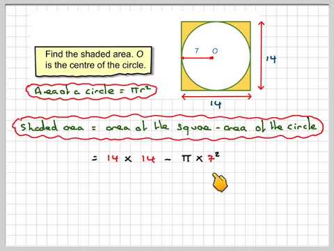 Area of a shaded region using a square and a circle - YouTube
