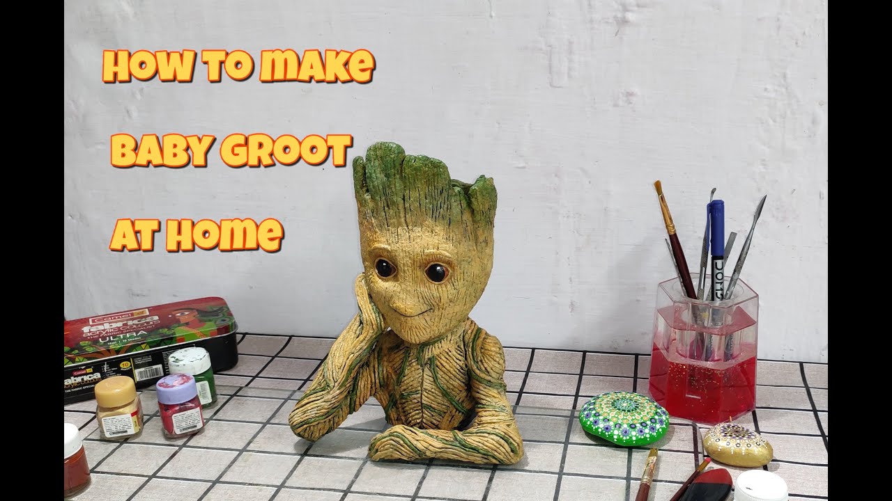 How to make baby groot at home || guardians of the galaxy (Groot ...