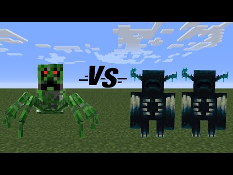 2 normal warden vs spider creeper in Minecraft 🦀