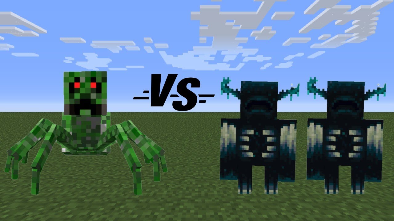 2 normal warden vs spider creeper in Minecraft 🦀 - YouTube