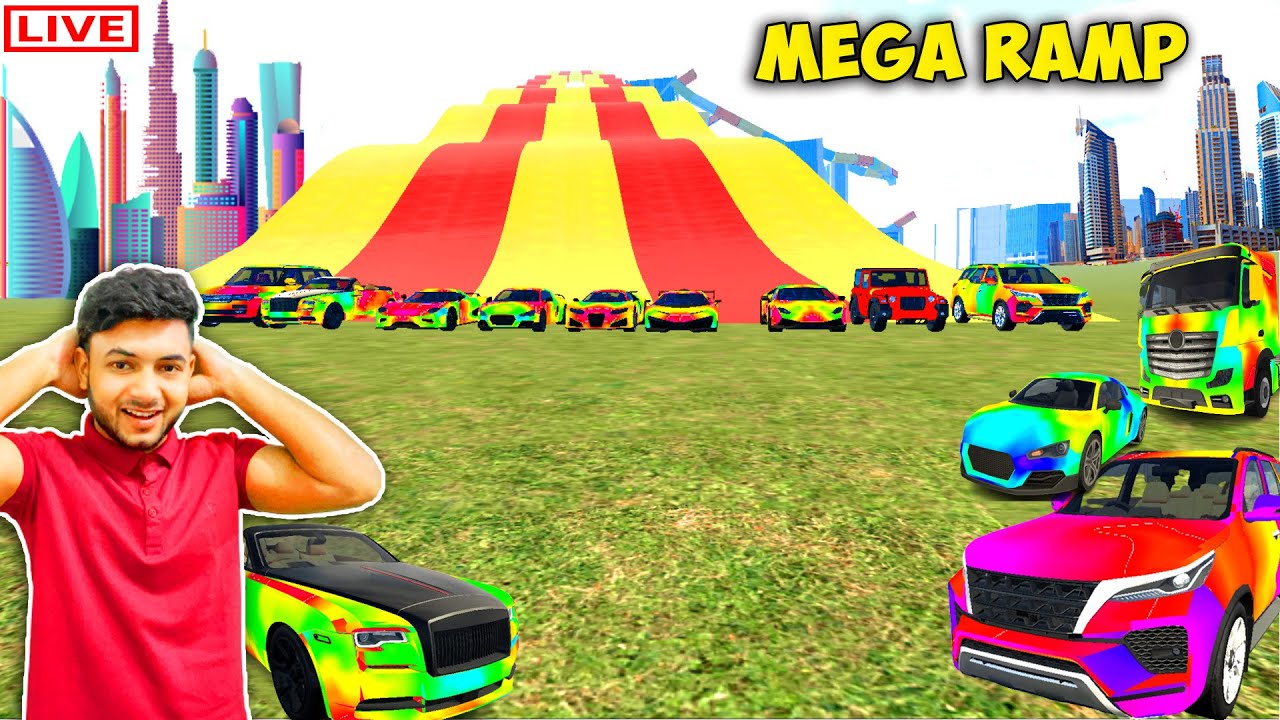 🔴LIVE - MEGA RAMP 🎢CHALLENGE⛳|| INDIAN BIKE DRIVING 3D MEAG RAMP ...