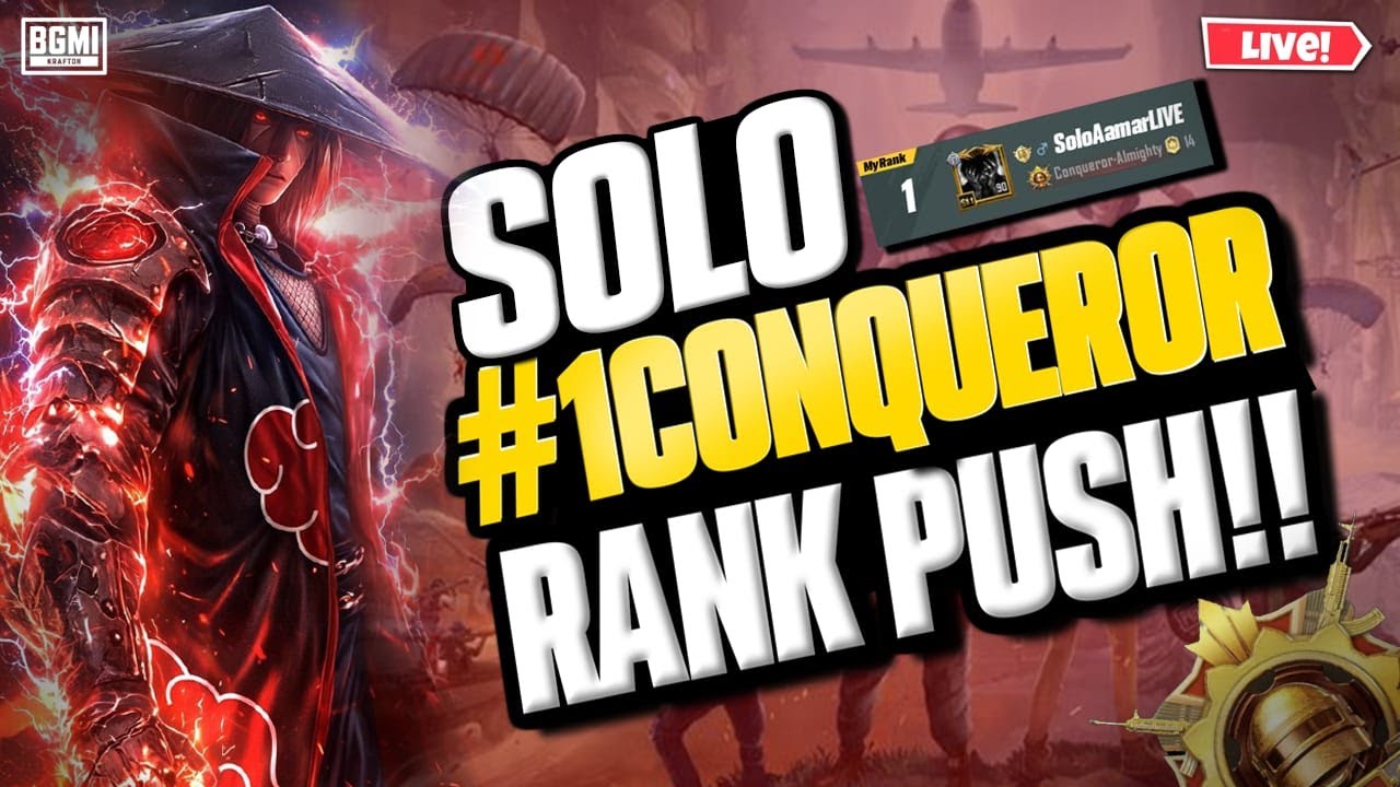 SOLO CONQUEROR RANK PUSH | LIVE RANK PUSH TIPS AND TRICKS | BGMI 🇮🇳 ...