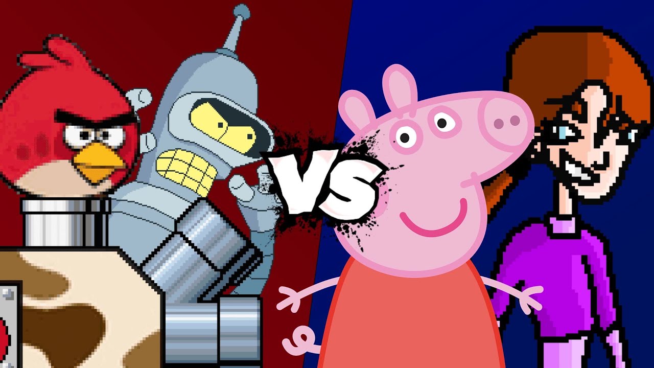 MUGEN Battle - Angry Birds Tank/Bender vs Abby Archer/Peppa Pig - YouTube