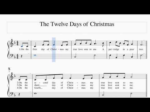 The Twelve Days Of Christmas - Easy Piano With Lyrics (Download on ...