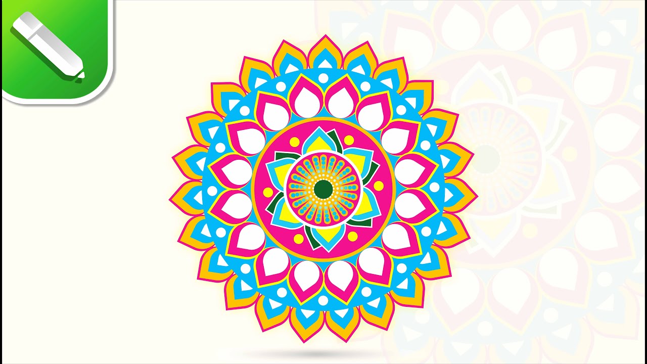 How to Make Diwali Rangoli Design in CorelDraw | Tutorial - YouTube