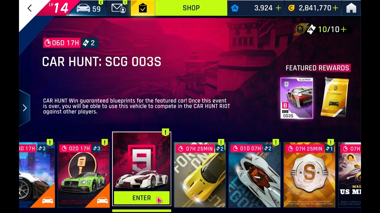 Asphalt 9 : Car hunt review - SCG003S - LANDSLIDE - All Tasks - YouTube