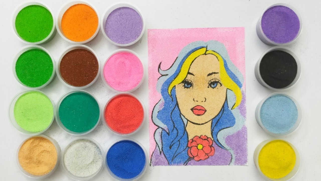 Coloring paper doll sand pictures with ASMR rain sounds #asmr # ...