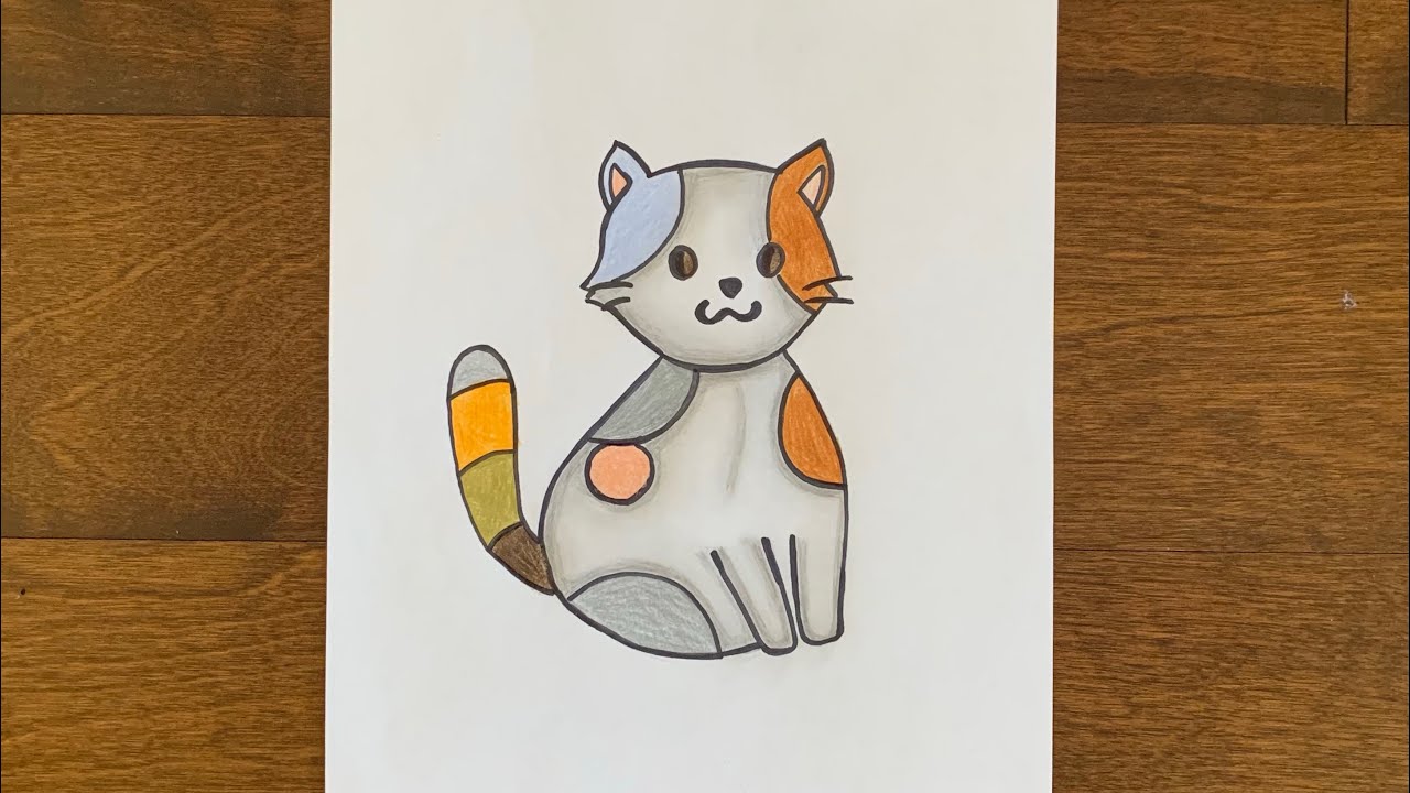 How to draw a CAT || cartoon version, few steps - YouTube
