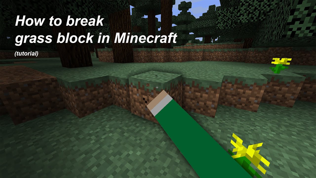 How to break grass block/dirt in Minecraft? Tutorial - YouTube