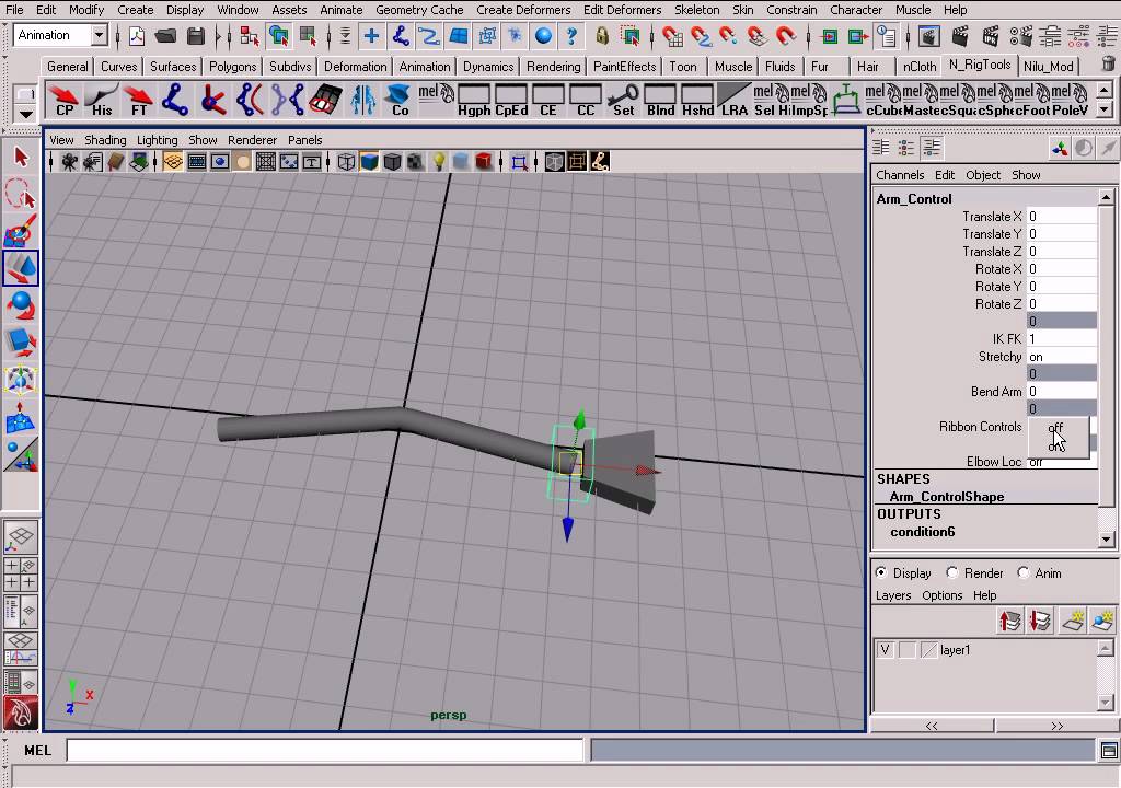 Ribbon Arm in Maya - YouTube