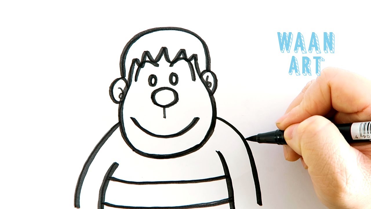 Drawing cartoon | Giant Doraemon วาดรูปไจแอนท์ โกดะ ทาเคชิ ジャイアン - YouTube