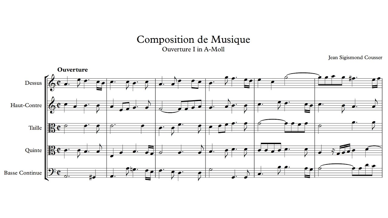 J. S. Kusser - Ouverture-Suite No. 1 in A minor, from "Composition de ...