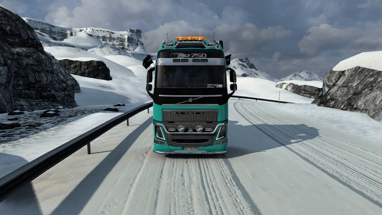 snow mountain to kirkenes hills in ets2 volvo truck drive promods#15 ...