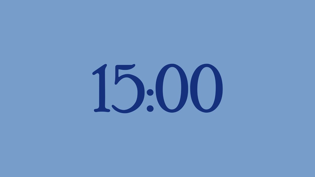 15-Minute Countdown Timer | Dark Pastel Blue × Lapis Blue - YouTube