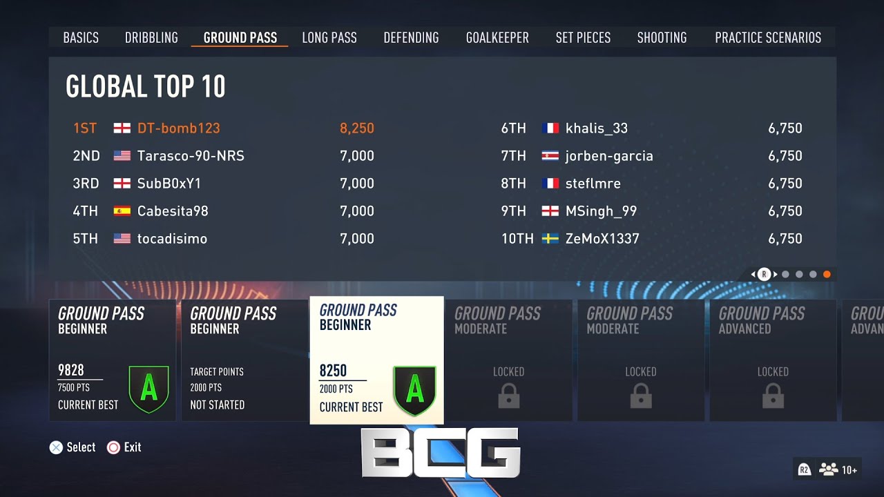 Fifa 23 Skill Games Ground Pass Timed Passes 1st Global - YouTube