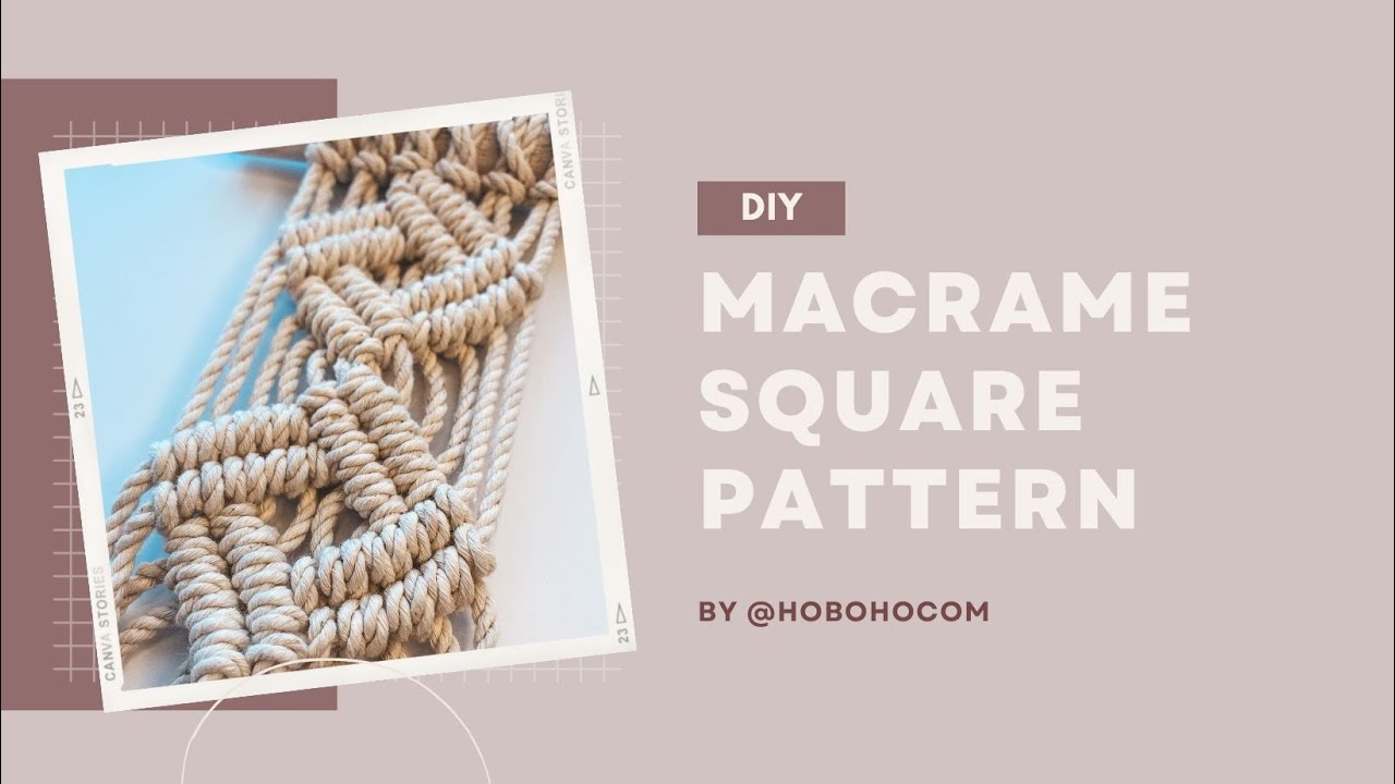 TUTORIAL I macrame square pattern I macrame wall handing - YouTube