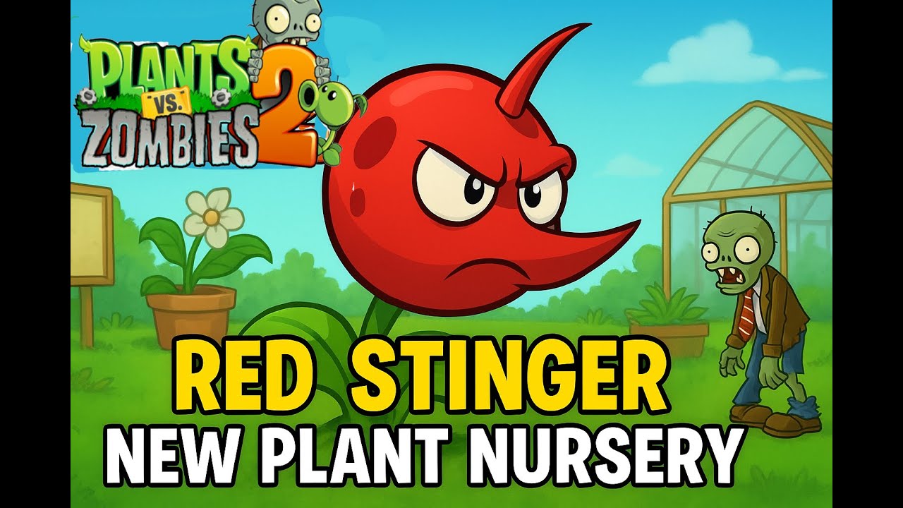 Plants vs Zombies 2- Red Stinger New Plant Nursery Challenge - YouTube