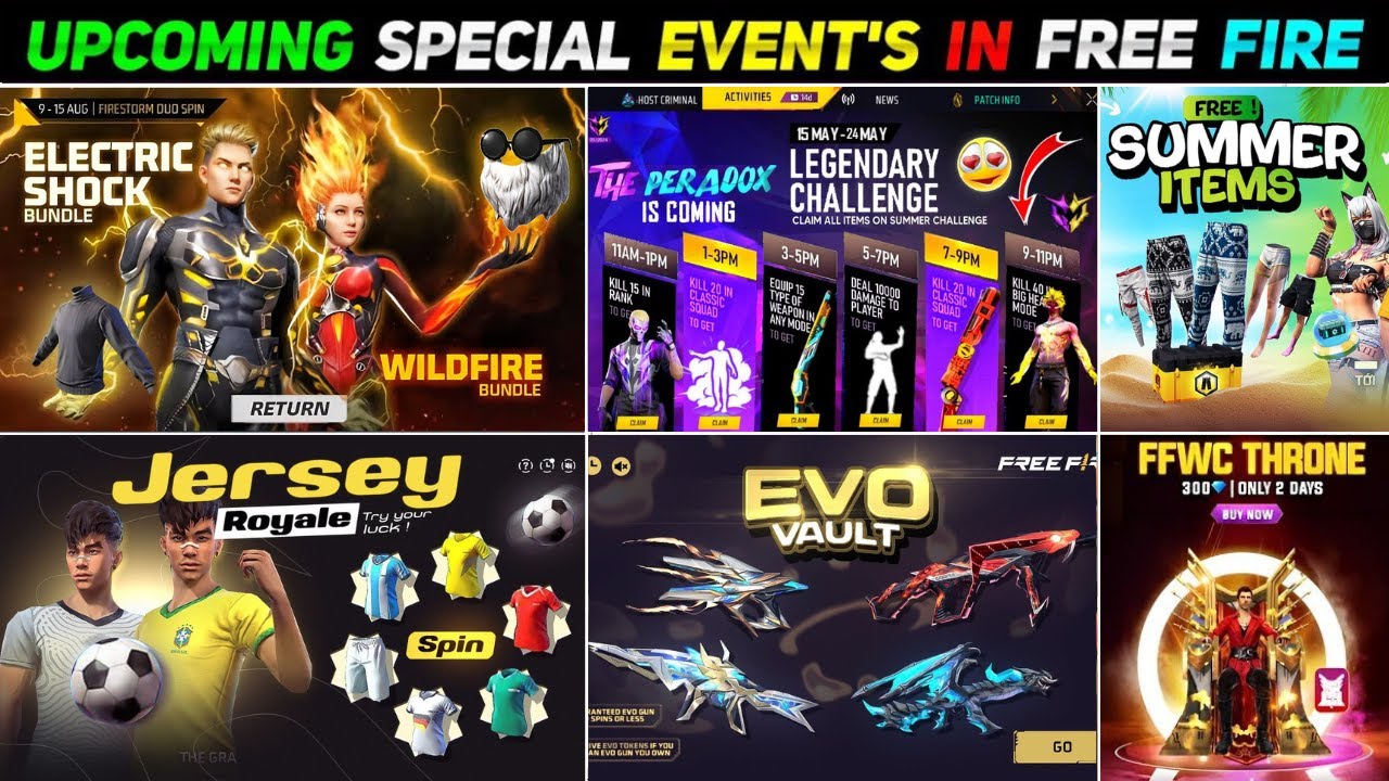 Upcoming Events in free Fire | ff new event - YouTube