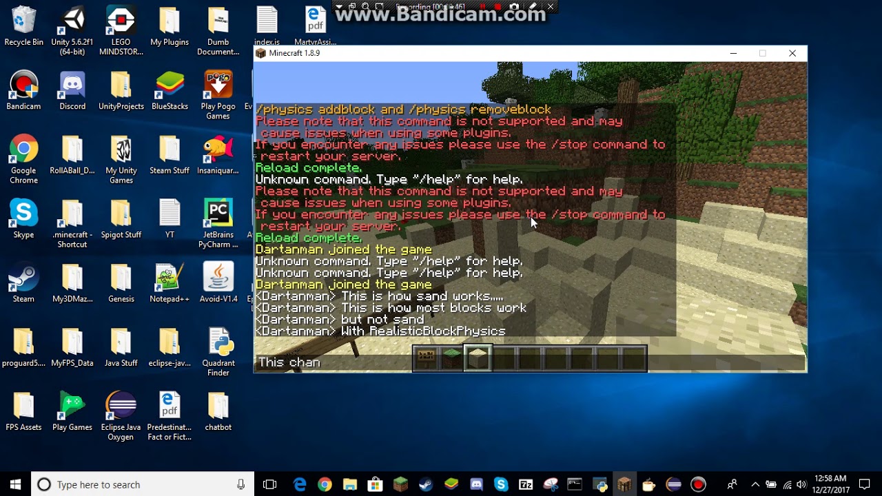 Minecraft - RealisticBlockPhysics Plugin Tutorial - YouTube